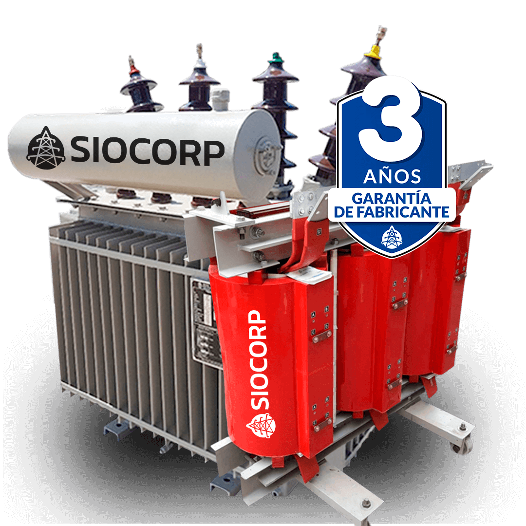 Placa de características de un transformador eléctrico